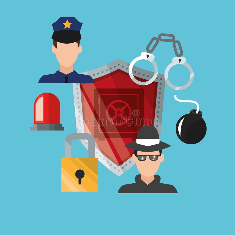 Security Cartoon Illustration, Vector Design Stock Vector ...