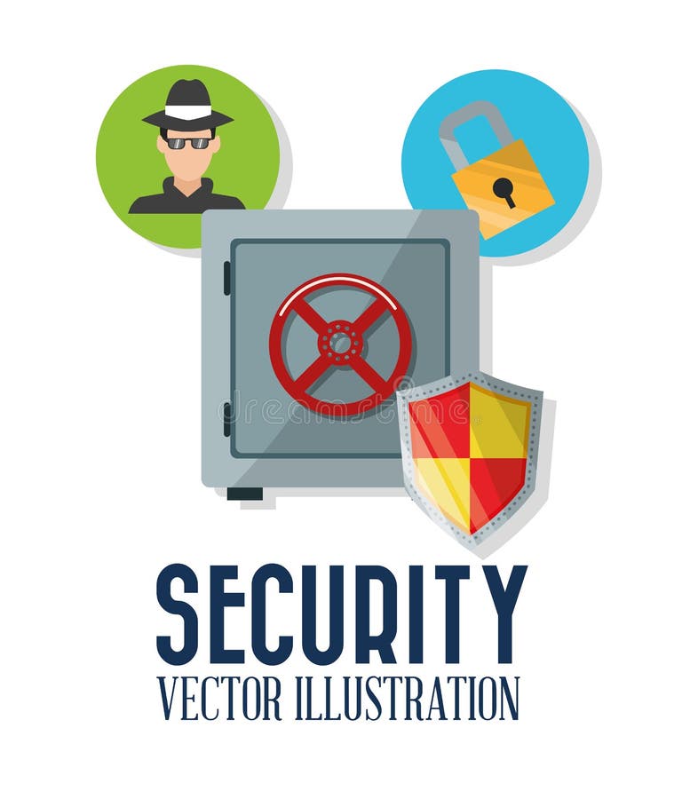 Security Cartoon Illustration, Vector Design Stock Vector ...