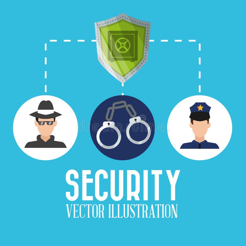 Security Cartoon Illustration, Vector Design Stock Vector ...