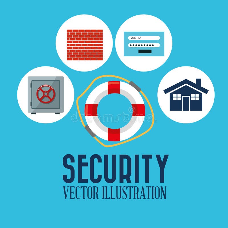 Security Cartoon Illustration, Vector Design Stock Vector ...