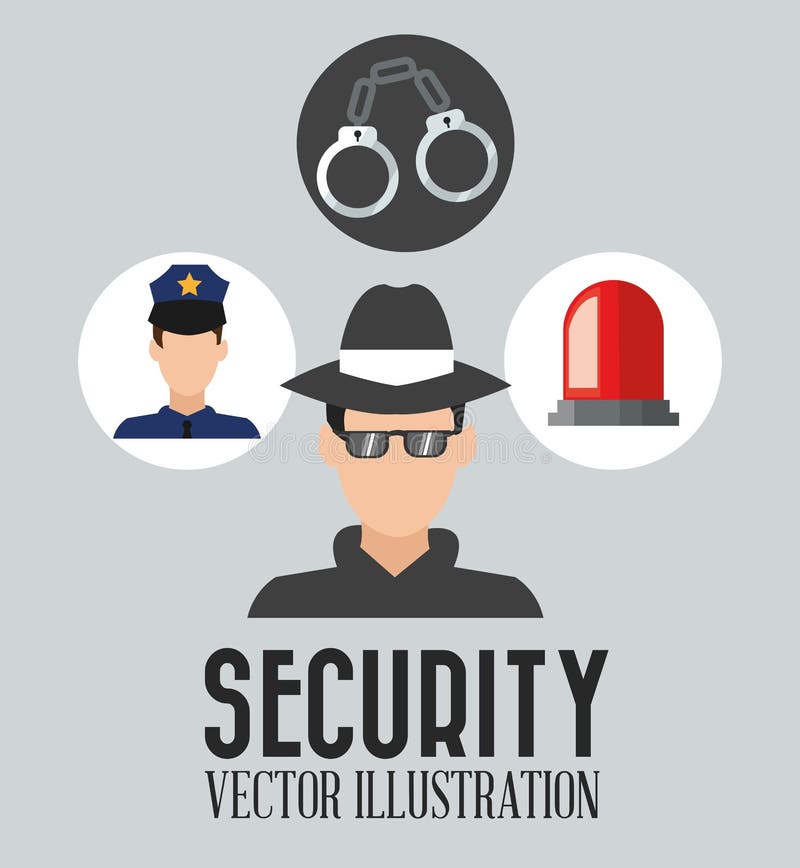 Security Cartoon Illustration, Vector Design Stock Vector ...