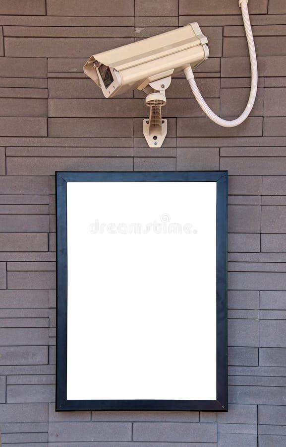Security CCTV Camera on Blank Billboard Stock Photo - Image of mock ...