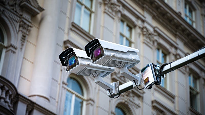 Security CCTV Camera in City. Stock Photo - Image of guard, factory ...