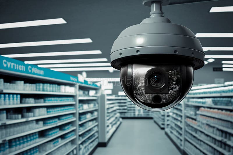 Security CCTV Camera. Generative AI Stock Illustration - Illustration ...