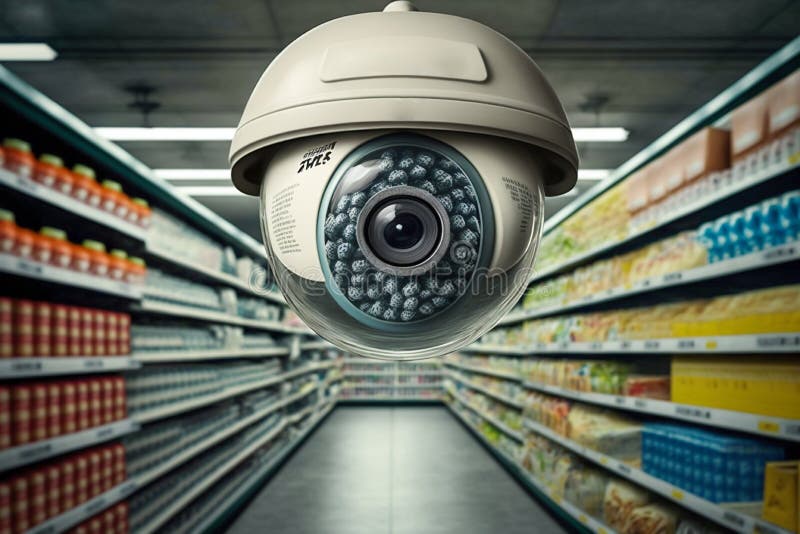 Security CCTV Camera. Generative AI Stock Illustration - Illustration ...