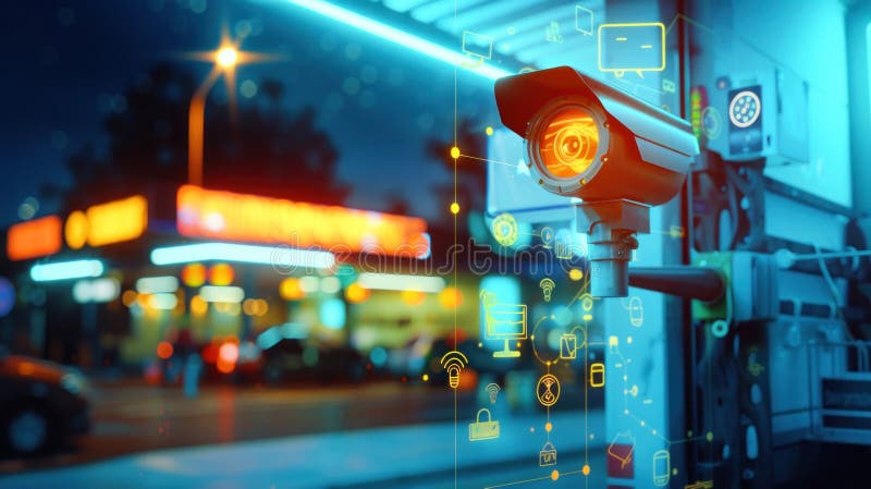 Security CCTV Camera. Generative AI Stock Illustration - Illustration ...