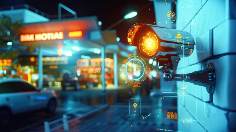 Security CCTV Camera. Generative AI Stock Illustration - Illustration ...
