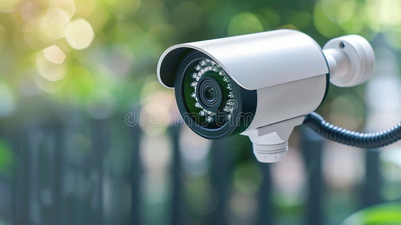 Security CCTV Camera Install on the Fence for Home Security System ...