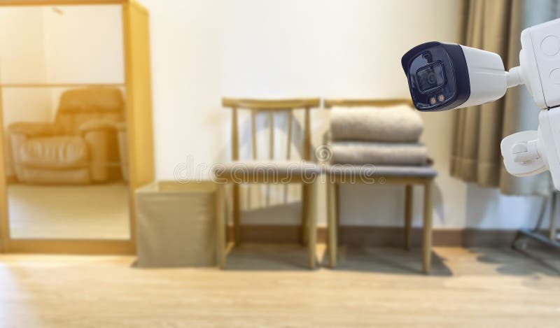 Security CCTV Camera Installed in Coffee Shop Stock Photo - Image of ...