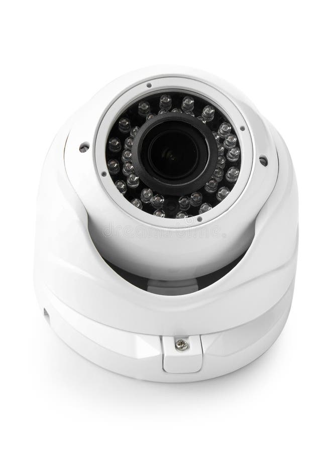 Security CCTV Camera, on White Stock Photo - Image of look, cctv: 150081798