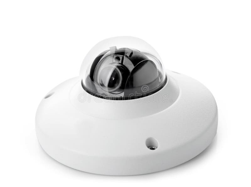 Security CCTV Camera, Isolated on White Stock Image - Image of safety ...