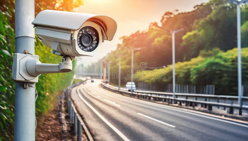 CCTV Camera Monitoring System. Generated with AI Stock Illustration ...