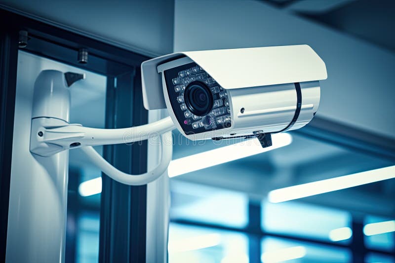 Security CCTV Camera in Office Building. Generative AI Stock ...