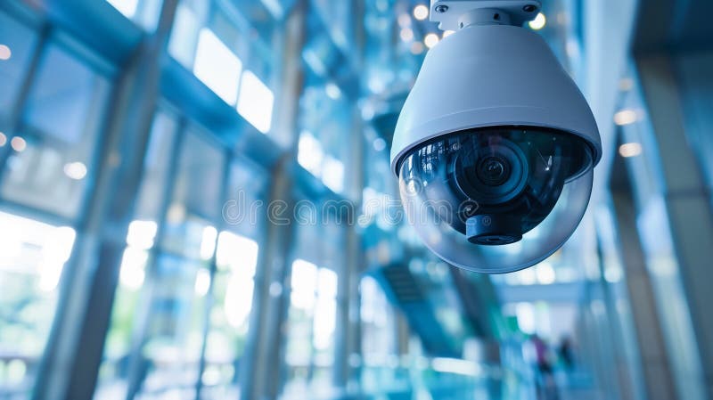 Security CCTV Camera in Office Building Stock Illustration ...