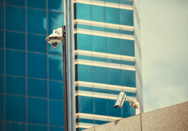 Security CCTV Camera in Office Building. Stock Image - Image of video ...