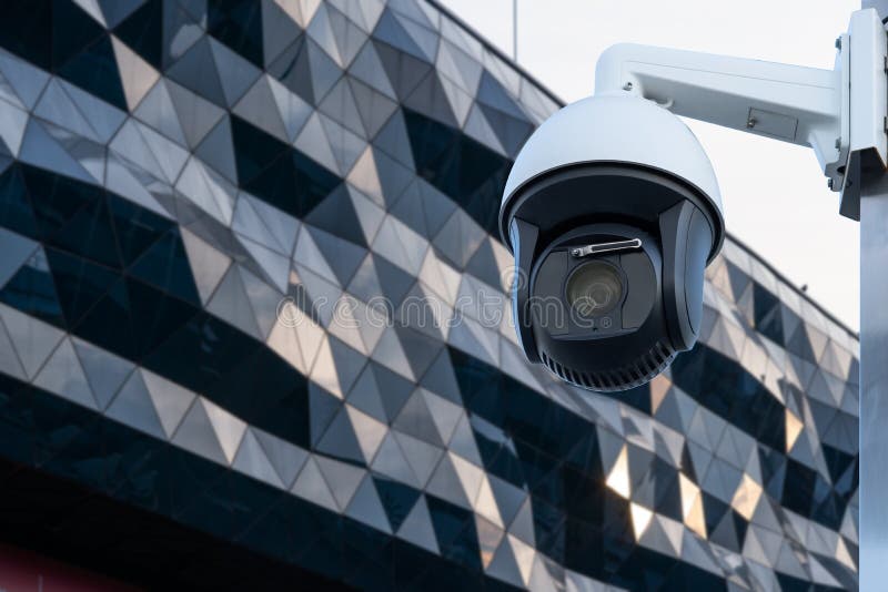 Security CCTV Camera or Surveillance System with Marina on Blurry ...