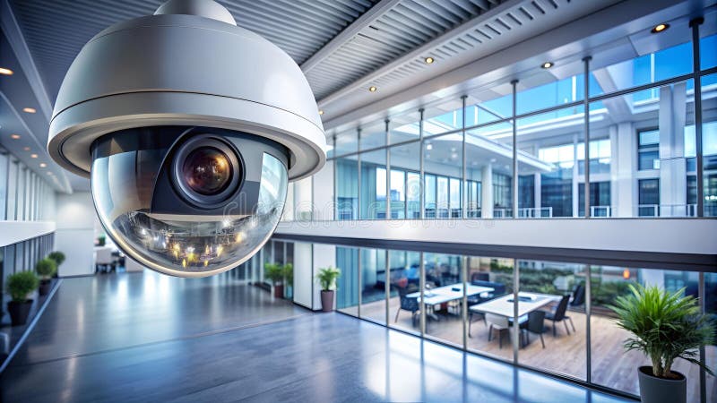 Security CCTV Camera in Office Building Stock Illustration ...