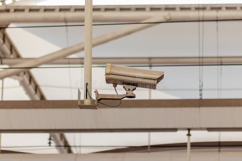 Security CCTV Camera on the Public Area. Closed-circuit Television ...