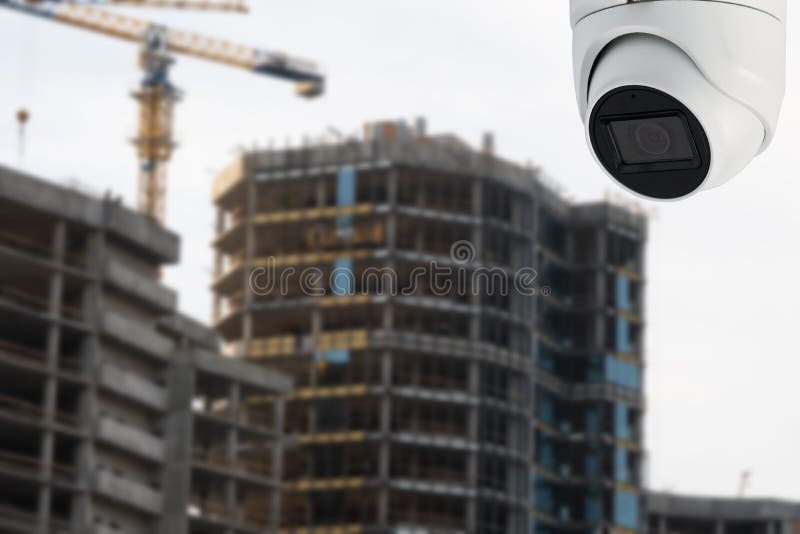 Security Cctv Camera or Surveillance System with Construction Site on ...