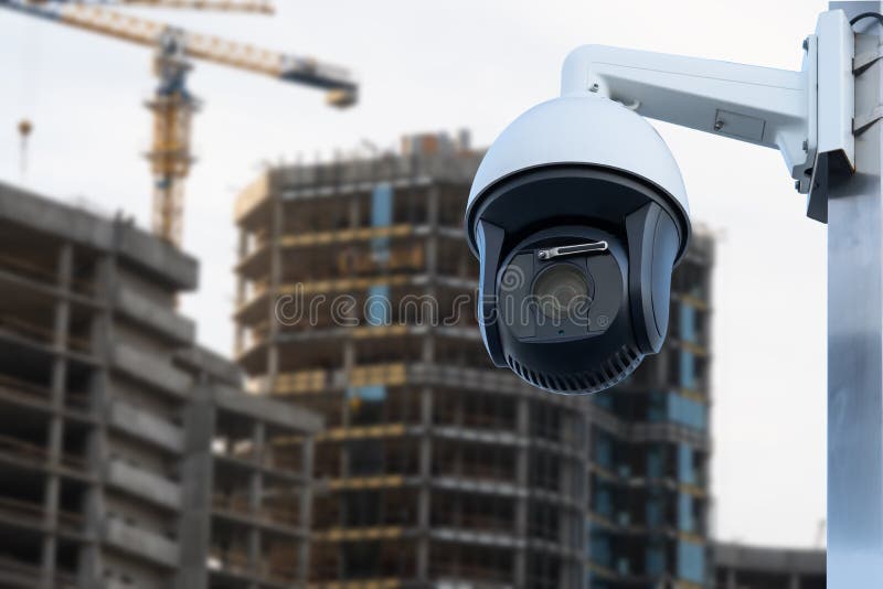 Security CCTV Camera or Surveillance System with Construction Site on ...