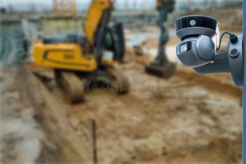 Security CCTV Camera or Surveillance System with Construction Site on ...