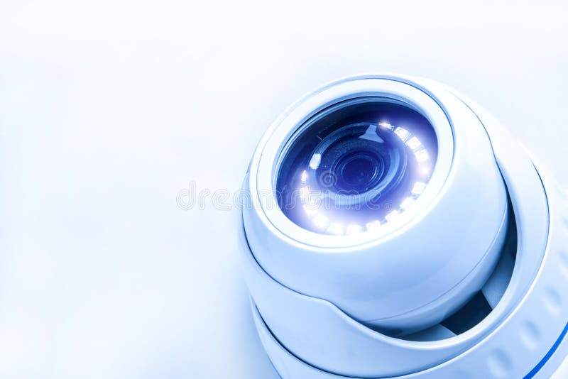 Security CCTV Camera, Tinted Image in Blue Tones Stock Image - Image of ...