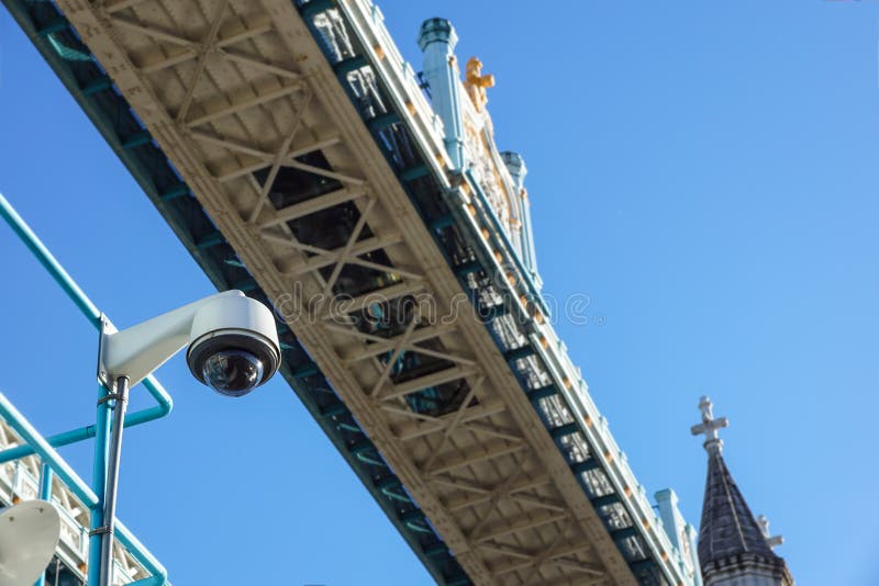 Security CCTV Camera at Tower Bridge London, Stock Photo - Image of ...