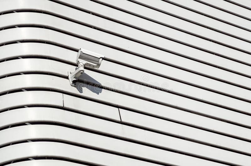Security Cctv Cameras in Metal Wall. Cctv System . Stock Photo - Image ...