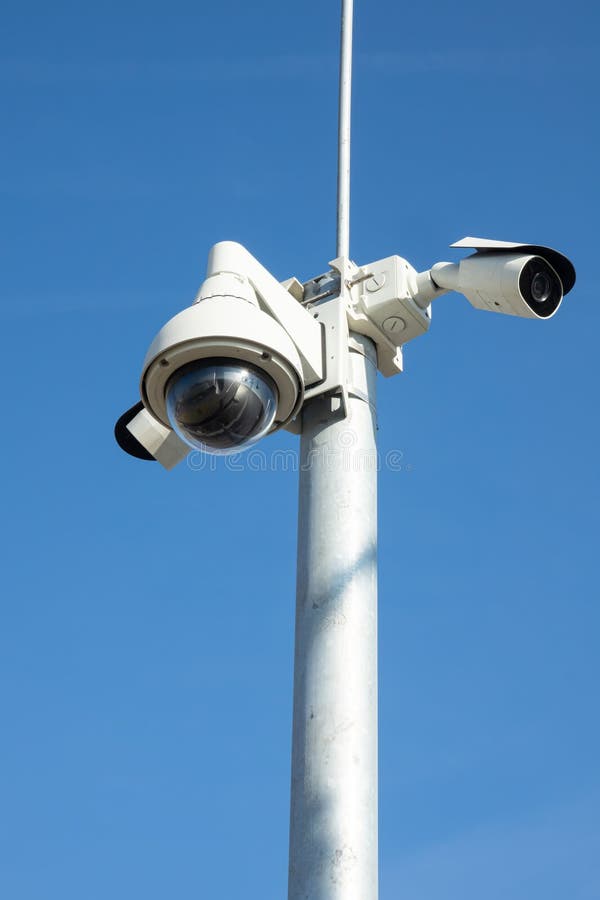 Security Cctv Cameras on Pylon. Surveillance Cameras for Privacy and ...