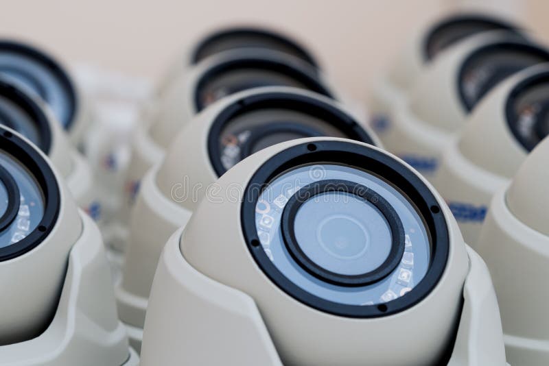 Security Cctv Cameras on the Table Close Up. Video Surveillance ...