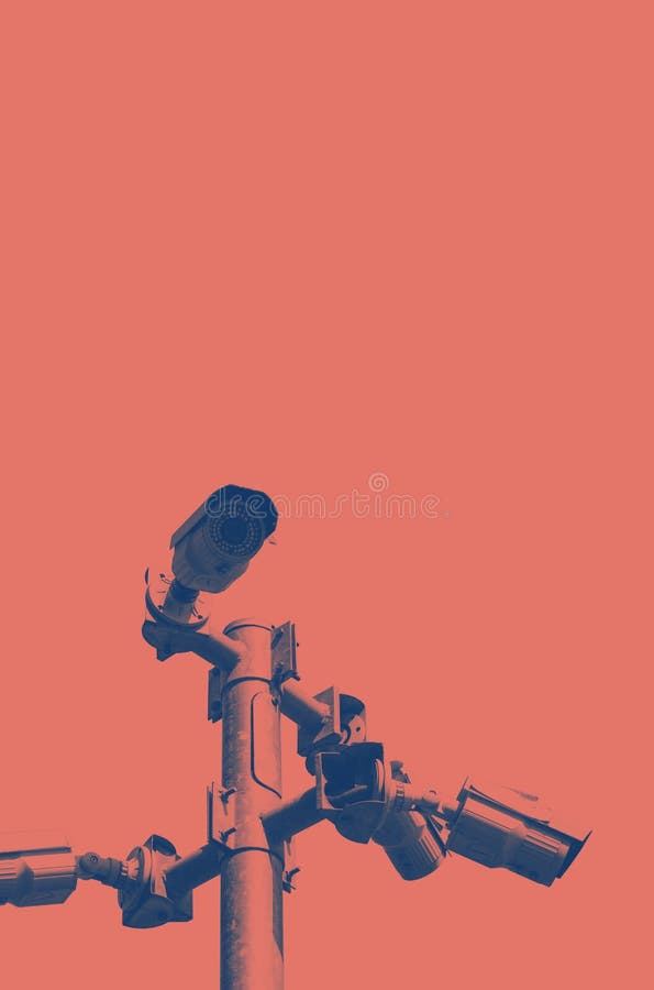 A Security CCTV Post with Cameras Installed in Different Directions ...