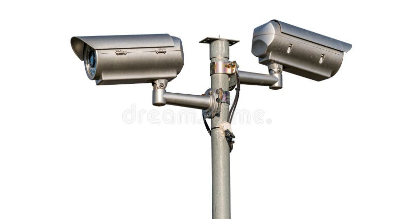 Security CCTV Camera Isolated on White Background Stock Photo - Image ...