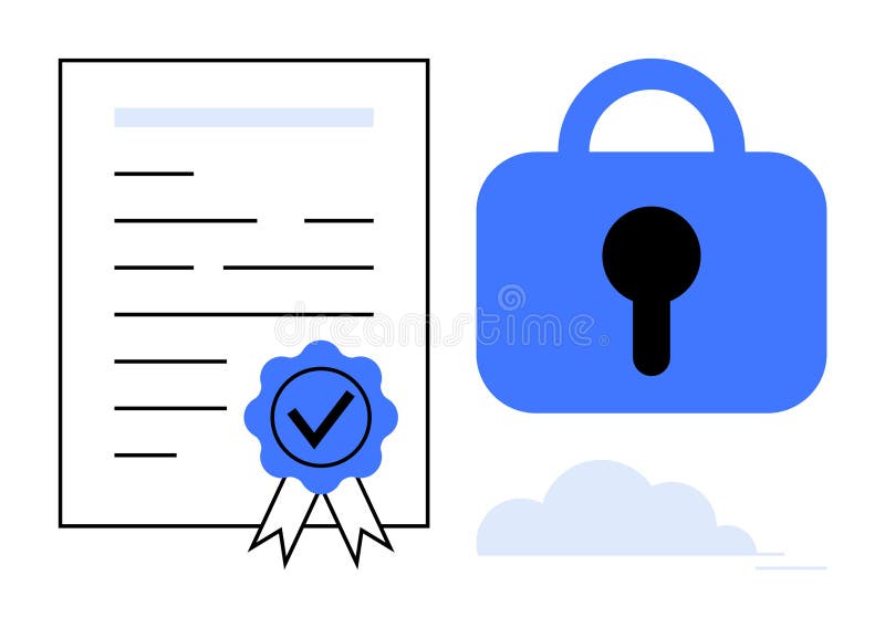 Certificate Padlock Stock Illustrations – 1,902 Certificate Padlock ...