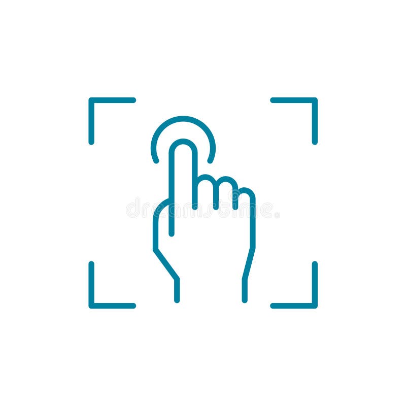 Fingerprint Scan Line Icon. Biometrics Concept. Fingerprints Database ...