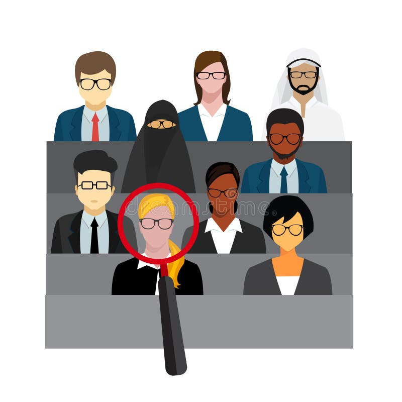 Security Check with Isometric People in Queue Illustration Stock ...