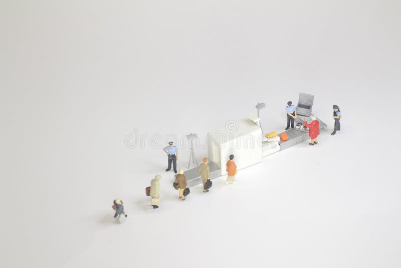 A Security Check with Isometric People in Queue Stock Photo - Image of ...