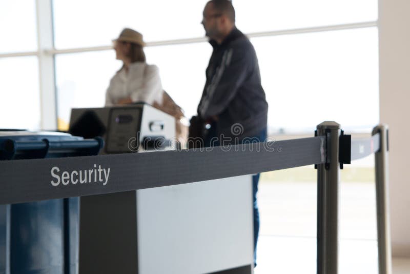 Security Check of Luggage and Passengers in Airport Stock Photo - Image ...