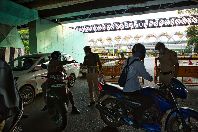 Security Check on a Road Due To Coronavirus Quarantine Lockdown in New ...