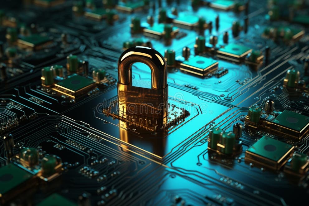 Security in Circuits Microchips and Illuminated Padlocks on Electronic ...