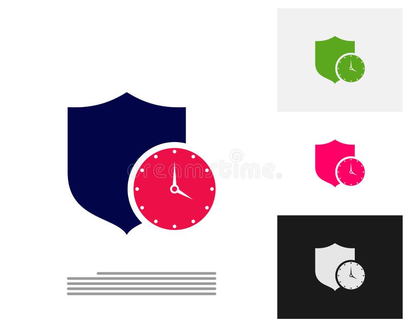 Security Clock Logo Design Concept Vector. Time Management Logo ...