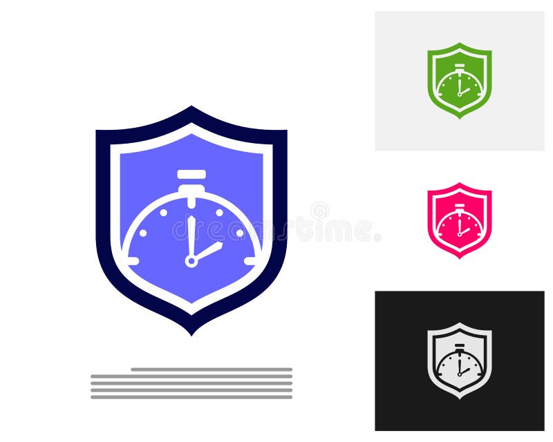 Security Clock Logo Design Concept Vector. Time Management Logo ...