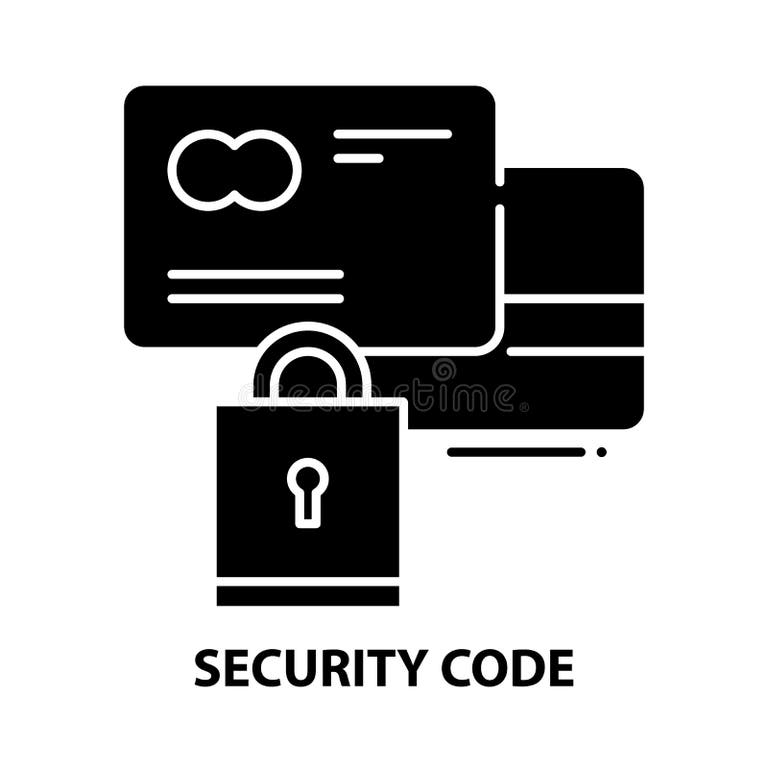 Security Code Icon, Black Vector Sign with Editable Strokes, Concept ...