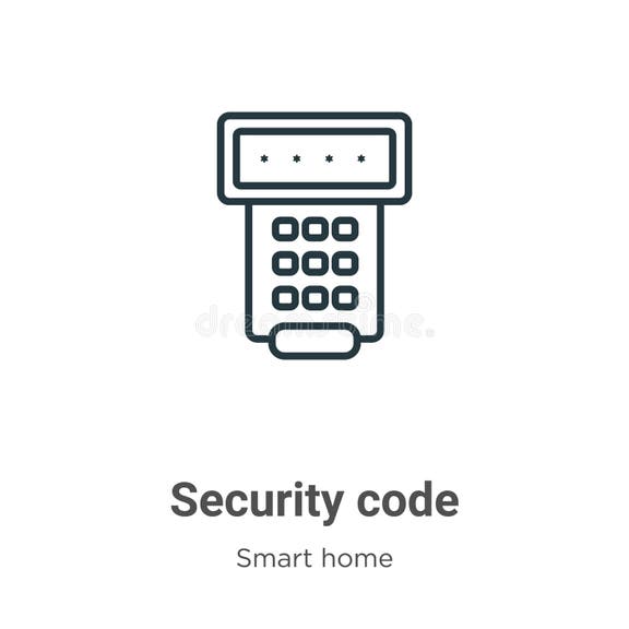 Security Code Outline Vector Icon. Thin Line Black Security Code Icon ...