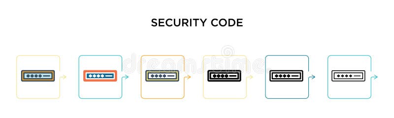 Security Code Vector Icon in 6 Different Modern Styles. Black, Two ...