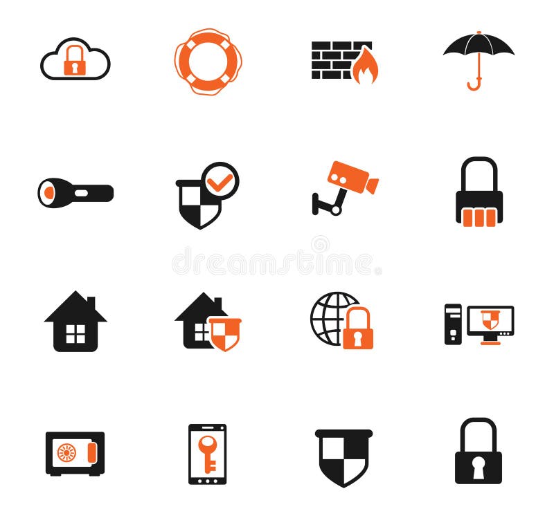 Security icon set stock vector. Illustration of board - 123419686