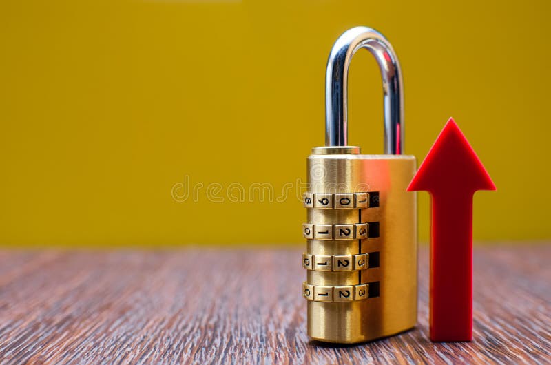 Security, Combination Lock and Up Arrow As a Symbol of Increased ...