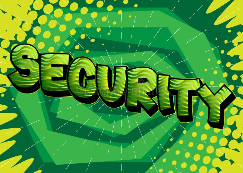 Security. Comic Book Word Text on Abstract Comics Background Stock ...