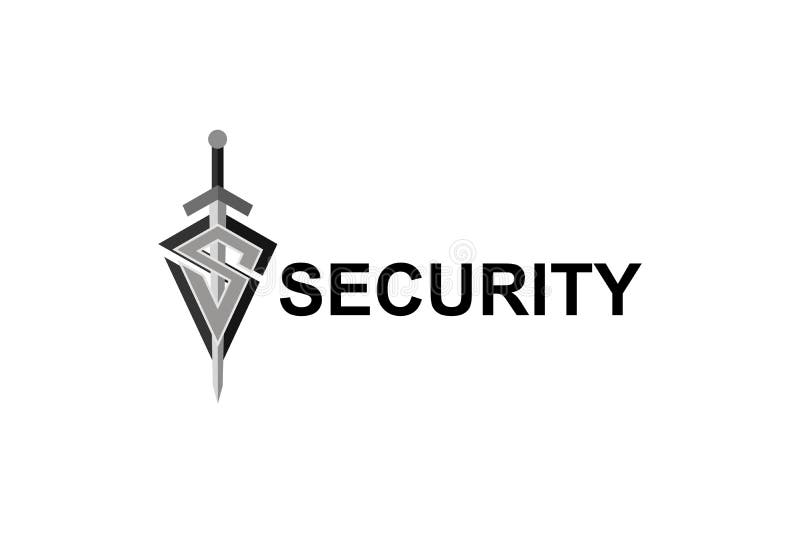 Security Company Logotype with Sword and Shield. Protect Defense ...