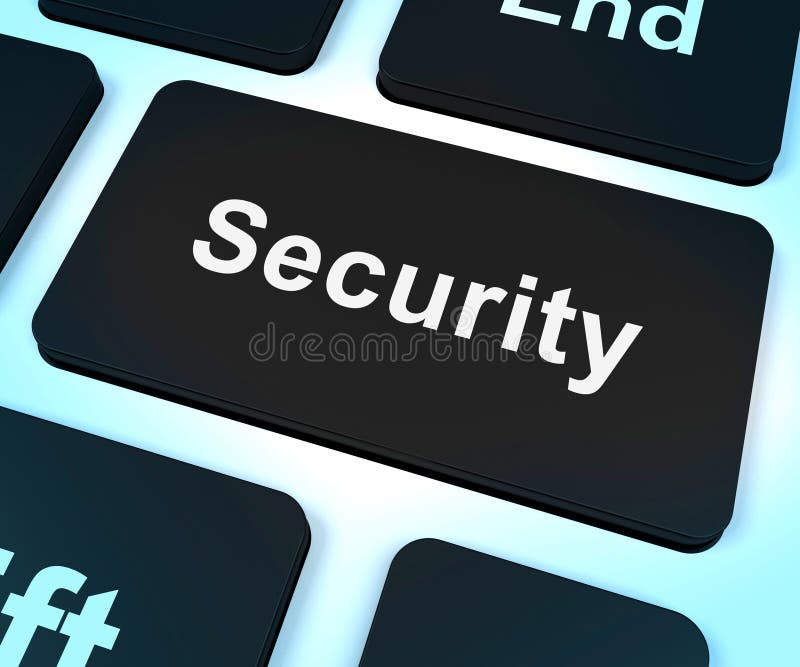 Security Computer Key Showing Privacy and Safety Stock Photo - Image of ...