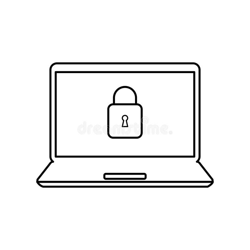 Security Computer Lock Icon Logo Design Element Stock Vector ...